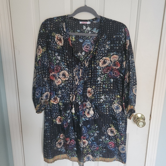 Johnny Was | Tops | Johnny Was Silk Patterned Tunic Top | Poshmark